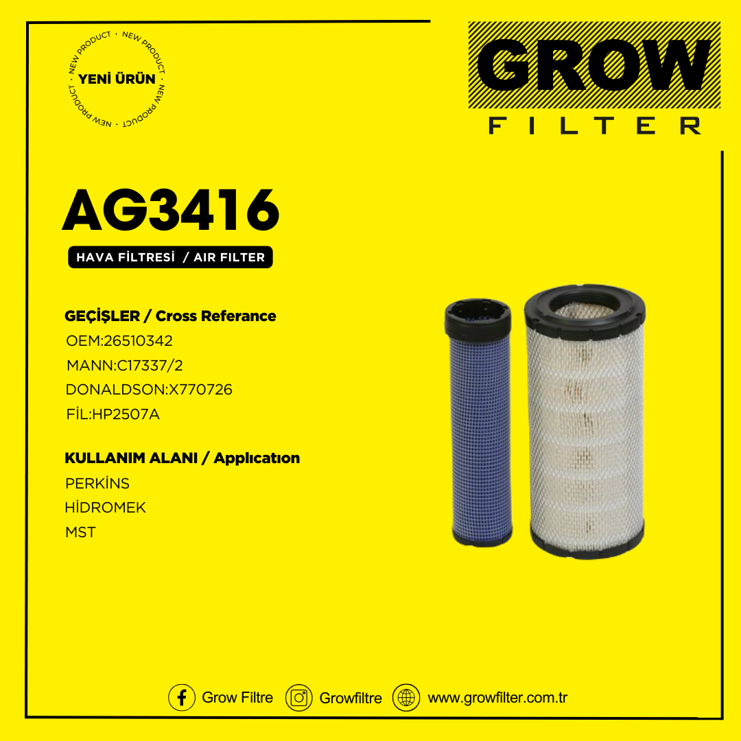 Hava Filtresi AG3416-AG3417 - GROW FILTER