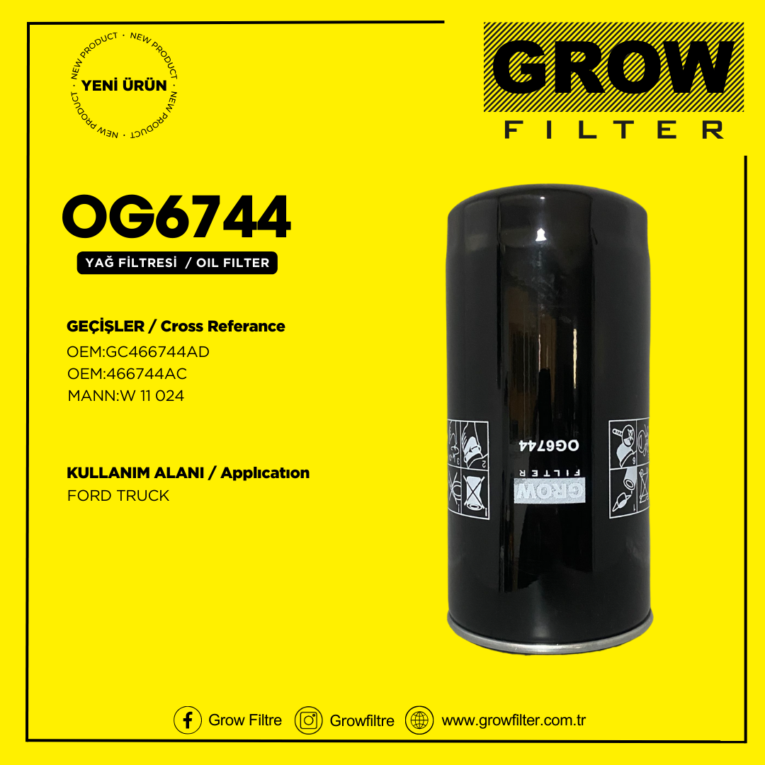 Yağ Filtresi OG6744 - GROW FILTER